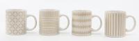China Neutral Boho Speckled Ceramic Mug & Bowl Set, Minimalist Beige Geometric Pattern Earth Tone Drinkware Collection for sale