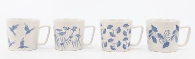 China Two Series Minimalist Art Ceramic Mug Set, Blue Botanical Sketch & Terracotta Boho Geometric Speckled Coffee Mugs Amazon Listing Title for sale