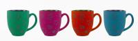 China Seasonal Matte Color Block Ceramic Mug Set, 5 Holiday Theme Cute Line Art Coffee Mugs (Halloween Bat, Coquette Bow, Christmas Gingerbread, Winter Snowman, Halloween Pumpkin, Spooky Ghost) for sale
