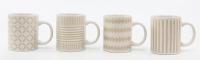 China Neutral Boho Speckled Ceramic Mug & Bowl Set, Minimalist Beige Geometric Pattern Earth Tone Drinkware Collection for sale