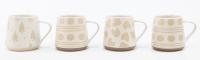 China Neutral Boho Speckled Ceramic Mug & Bowl Set, Minimalist Beige Geometric Pattern Earth Tone Drinkware Collection for sale