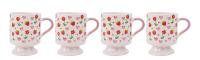 China Cute Romantic Red & Pink Valentine Ceramic Mug Series – 6 Styles Sweet Heart Floral Cherry Bow XOXO Coffee Mugs with Unique Decorative Handles for sale