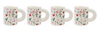 China Cute Romantic Red & Pink Valentine Ceramic Mug Series – 6 Styles Sweet Heart Floral Cherry Bow XOXO Coffee Mugs with Unique Decorative Handles for sale