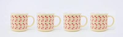 China Cute Romantic Red & Pink Valentine Ceramic Mug Series – 6 Styles Sweet Heart Floral Cherry Bow XOXO Coffee Mugs with Unique Decorative Handles for sale