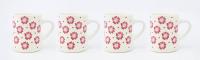 China Cute Romantic Red & Pink Valentine Ceramic Mug Series – 6 Styles Sweet Heart Floral Cherry Bow XOXO Coffee Mugs with Unique Decorative Handles for sale