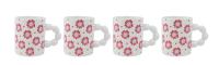 China Cute Romantic Red & Pink Valentine Ceramic Mug Series – 6 Styles Sweet Heart Floral Cherry Bow XOXO Coffee Mugs with Unique Decorative Handles for sale