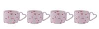 China Cute Romantic Red & Pink Valentine Ceramic Mug Series – 6 Styles Sweet Heart Floral Cherry Bow XOXO Coffee Mugs with Unique Decorative Handles for sale