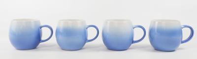 China Gradient Blue Ombre Round Belly Ceramic Mugs for sale