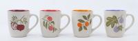 China Speckled Vintage Fruit Branch Contrast Interior Ceramic Mugs for sale