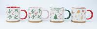 China Christmas Ceramic Mugs Set of 4, 15oz Festive Holiday Coffee Cups for sale