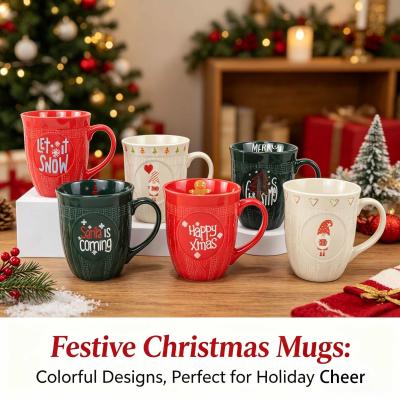 China Christmas Reindeer & Santa Ceramic Mugs for sale