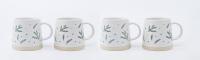 China Speckled Embossed Pine Branch Farmhouse Ceramic Mugs for sale