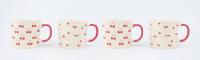 China Cute Lucky Cherry Bow Embossed Coffee Mug for sale