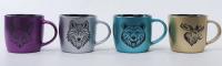 China Metallic Iridescent Wild Animal Head Ceramic Mug Set of 4 for sale