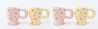 China Pastel Cute Twist Handle Ceramic Mug 3 Series Assortment for sale