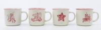 China Vintage Farmhouse Christmas Ceramic Mug Assortment, 3 Series Holiday Coffee Cup Sets for sale