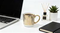 China Luxury Gold Animal Print Ceramic Coffee Mug Set for sale