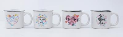 China Mother’s Day Floral Enamel Look Speckled Ceramic Mug for sale