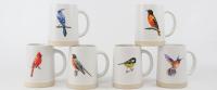 China Watercolor Animal Series Two-Tone Ceramic Mugs (Dog & Bird Lines) for sale