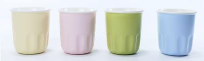 China Pastel Ribbed Ceramic Tumbler Cup for sale