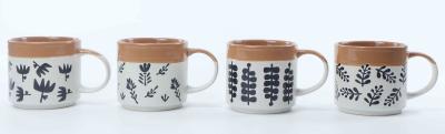 China Two-Tone Abstract Botanical Ceramic Tableware Set for sale