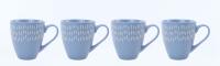 China Matte Pastel Geometric Embossed Ceramic Mug & Bowl Matching Set for sale