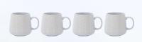 China Matte Pastel Geometric Embossed Ceramic Mug & Bowl Matching Set for sale