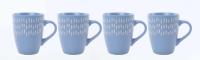China Matte Pastel Geometric Embossed Ceramic Mug & Bowl Matching Set for sale