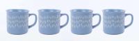 China Matte Pastel Geometric Embossed Ceramic Mug & Bowl Matching Set for sale