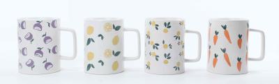 China Speckled Hand-Drawn Fruit & Veggie Ceramic Coffee Mug for sale