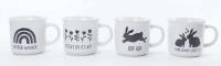 China Vintage Black Silhouette Easter Campfire Ceramic Mug for sale
