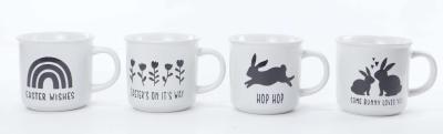 China Vintage Black Silhouette Easter Campfire Ceramic Mug for sale
