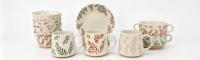 China Speckled Botanical Leaf Ceramic Tableware Set (Mugs, Bowls & Plates) for sale