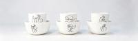 China Minimalist Line Art Ceramic Bowl & Cup Nesting Set for sale
