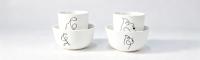 China Minimalist Line Art Ceramic Bowl & Cup Nesting Set for sale