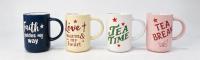 China Speckled Inspirational Quote Ceramic Coffee Mug for sale