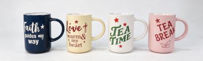 China Speckled Inspirational Quote Ceramic Coffee Mug for sale