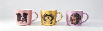 China Metallic Shine Dog Breed Portrait Ceramic Mug for sale