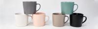 China Minimalist Solid Color Straight Body Ceramic Coffee Mug for sale