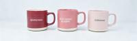 China wo-Tone Hand-Thrown Ceramic Slogan Coffee Mug Set, Matte Color Block Breakfast Drinking Cups for sale