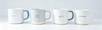 China Neutral Tone Hand-Rippled Ceramic Relaxation Slogan Coffee Mugs, Two-Tone Handle & Base Rest-Themed Drinking Cups for sale