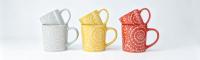 China Boho Mandala Pattern Ceramic Mug Set, 2 Size Matching Ethnic Decorative Coffee & Espresso Cups for sale