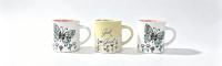 China Whimsical Butterfly Floral & Inspirational Quote Ceramic Mug Set, Two-Tone Rim Positive Faith Themed Coffee Cups for sale