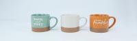 China Fall Season Two-Tone Speckled Ceramic Mugs, Harvest Cozy Themed Split Glaze Short Coffee Cup Set for sale