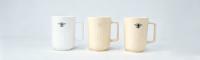 China 3D Embossed Honeycomb Bee Themed Ceramic Mug Set, Square Handle Neutral Cream White Rustic Farmhouse Coffee Cups for sale