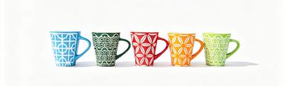China Global Geometric Retro Pattern Ceramic Mug Full Collection for sale