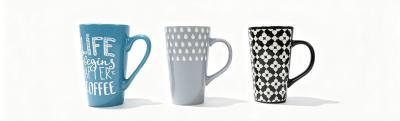 China Casual Vibe Typography & Geometric Tall Tapered Mug Collection for sale