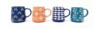 China Boho Geo Pattern Curved Belly Ceramic Mug CollectionFull English Commercial Introduction for sale