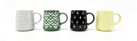China Boho Geo Pattern Curved Belly Ceramic Mug CollectionFull English Commercial Introduction for sale