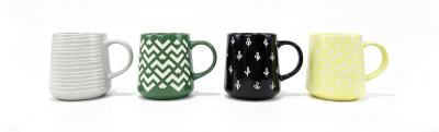 China Boho Geo Pattern Curved Belly Ceramic Mug CollectionFull English Commercial Introduction for sale